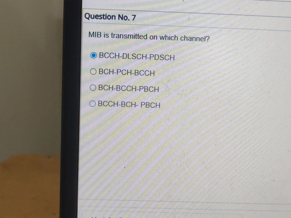 MIB is transmitted on which channel? | StudyX