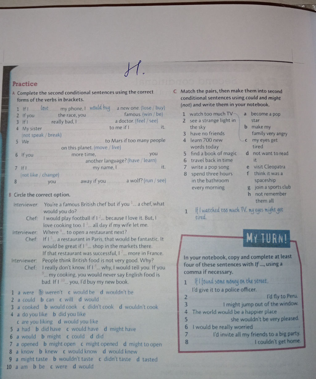 A Complete the second conditional sentences | StudyX