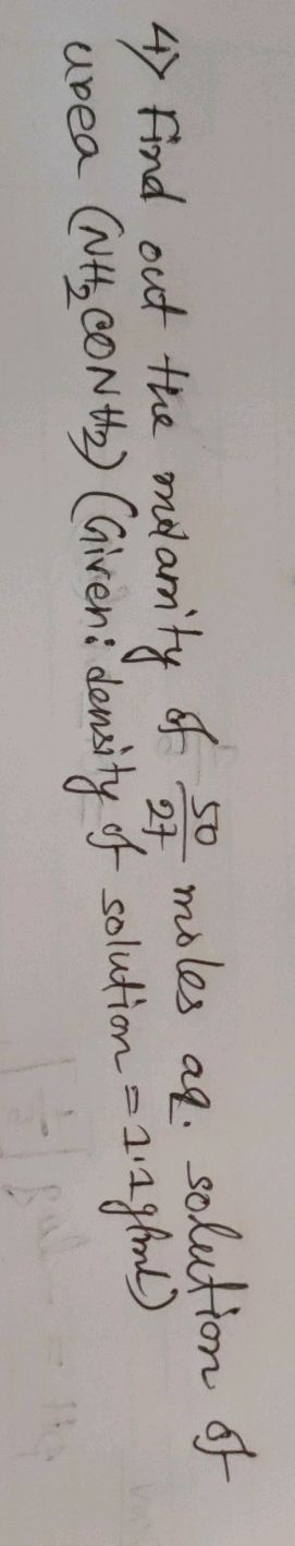 4) Find out the molarity of $ {50}{27}$ | StudyX