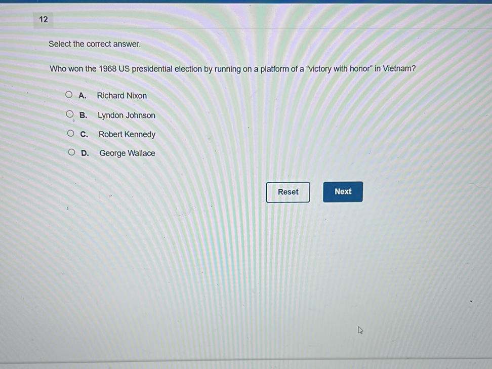 Select the correct answer. Who won the 1968 | StudyX