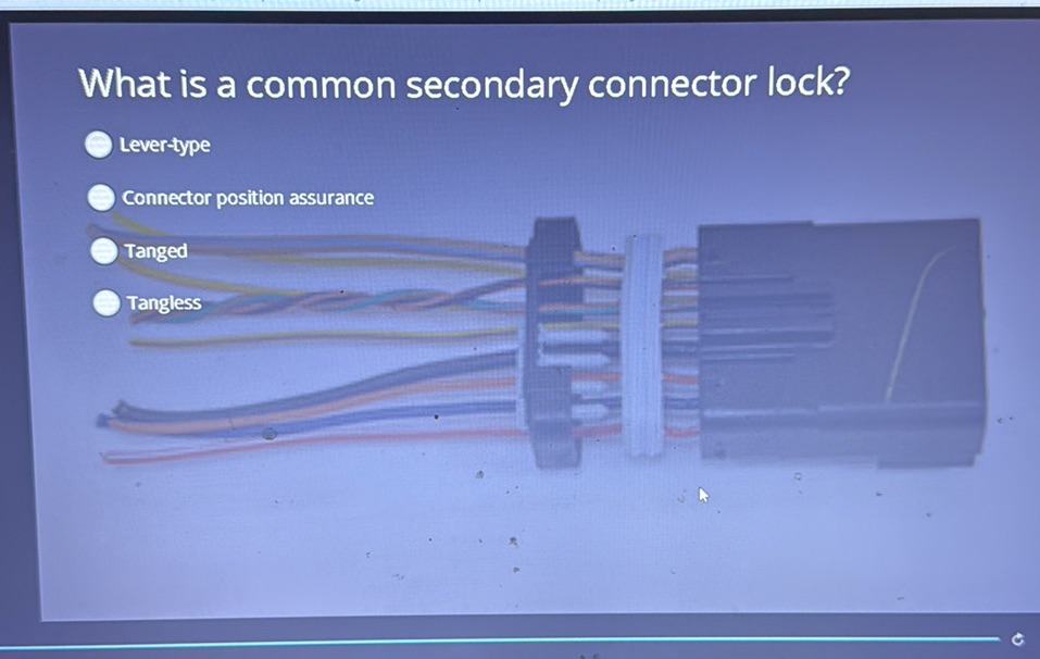 What is a common secondary connector lock? | StudyX