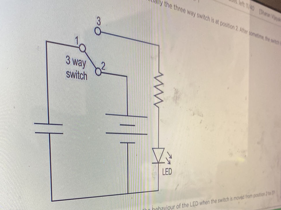 Initially the three way switch is at | StudyX