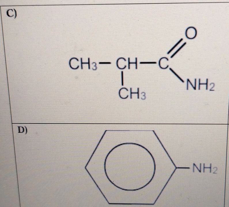c) $ {CH}_3- {CH}( {CH}_3)- {CO}- {NH}_2$ | StudyX