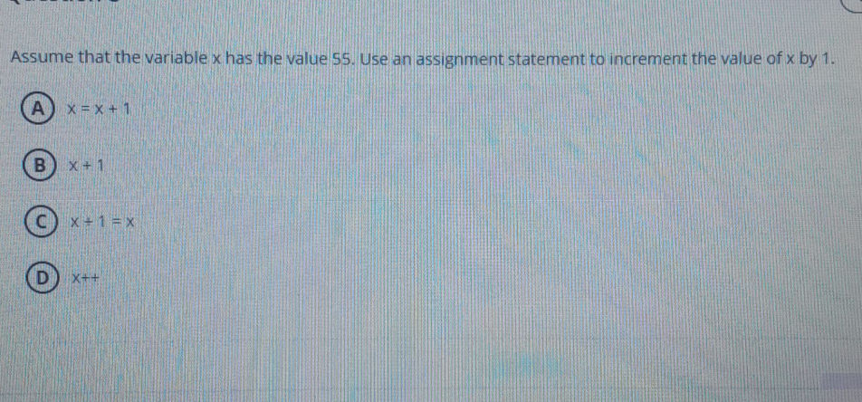 Assume that the variable x has the value 55. | StudyX