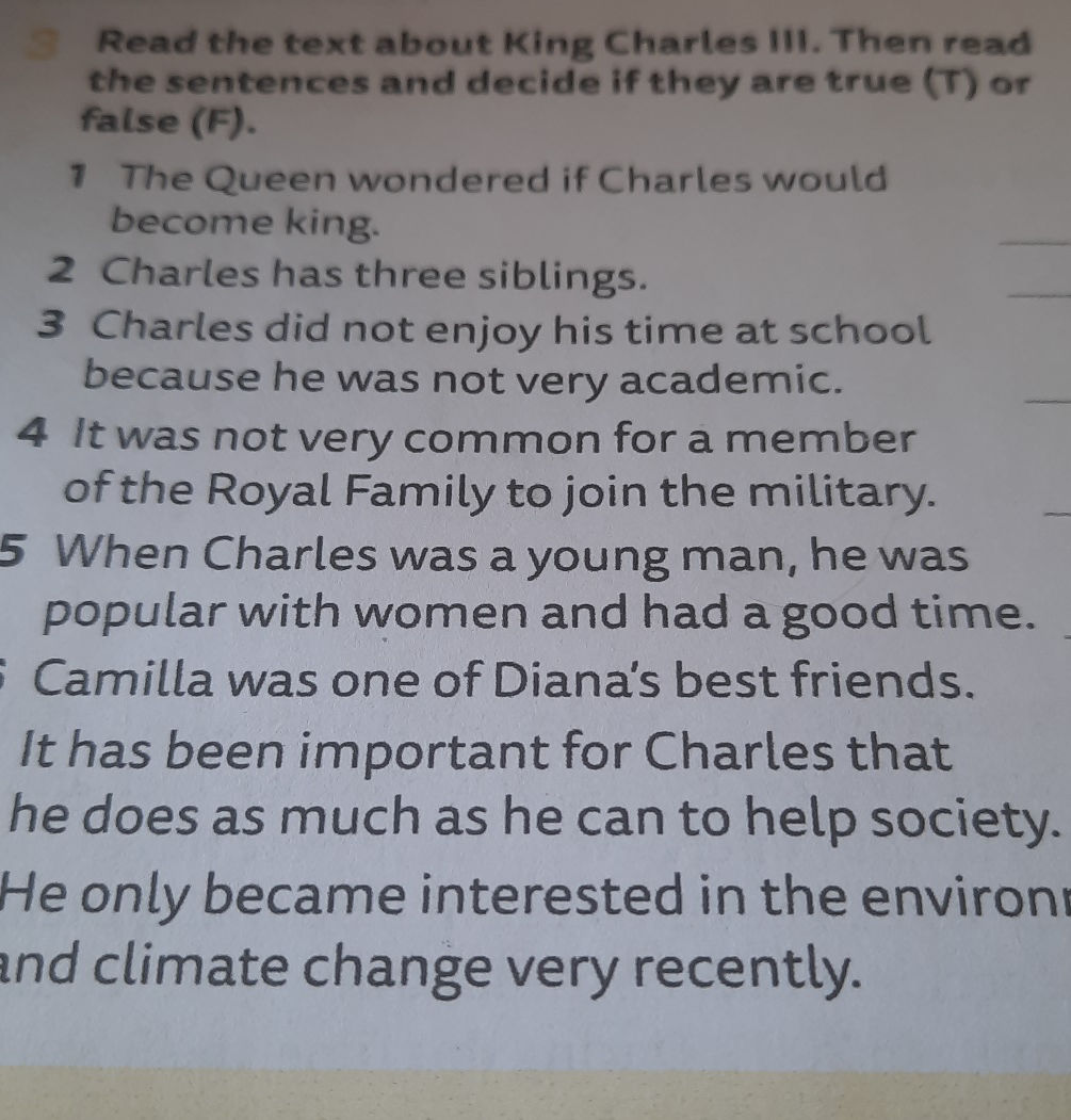 Read the text about King Charles III. Then | StudyX
