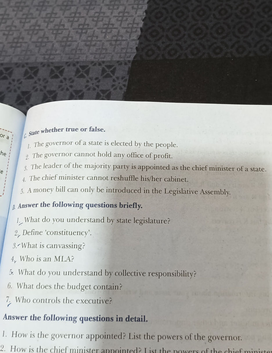 C. State whether true or false. 1. The | StudyX