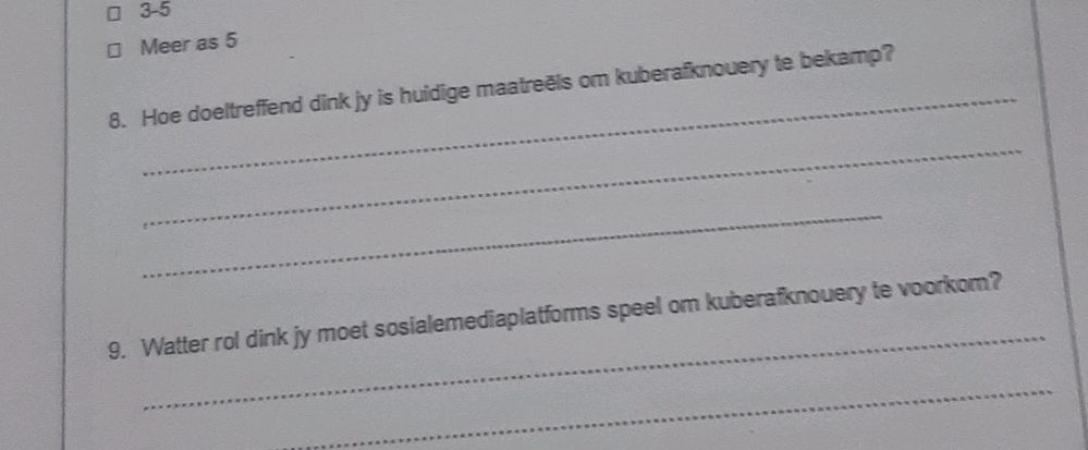 3-5 Meer as 5 8. Hoe doeltreffend dink jy | StudyX