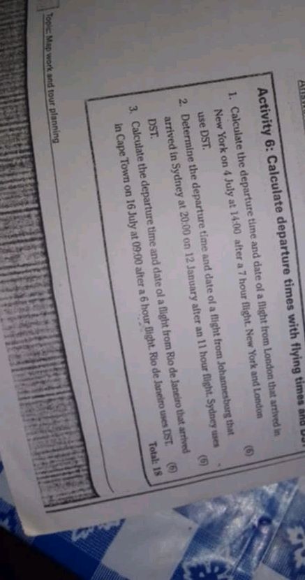 Activity 6: Calculate departure times with | StudyX