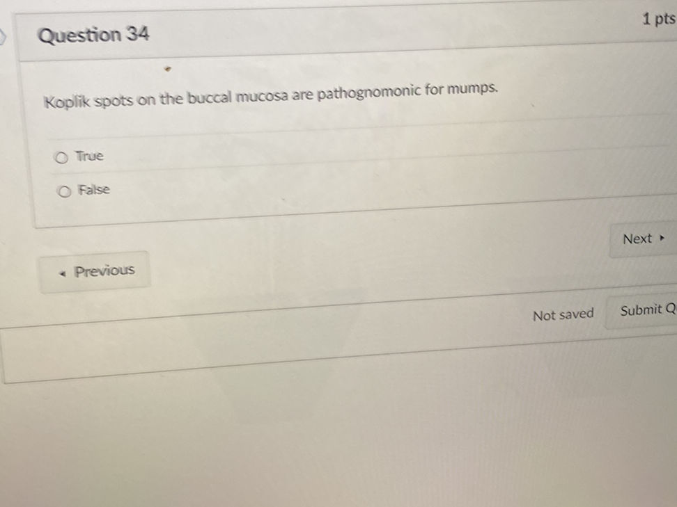 Koplik spots on the buccal mucosa are | StudyX