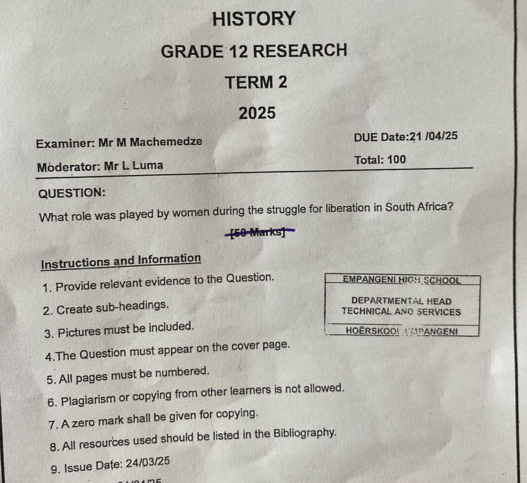 What role was played by women during the | StudyX