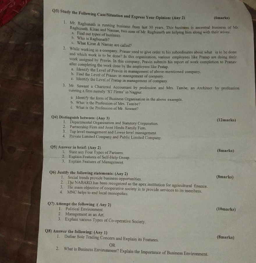 Q3) Study the Following Case/Situation and | StudyX