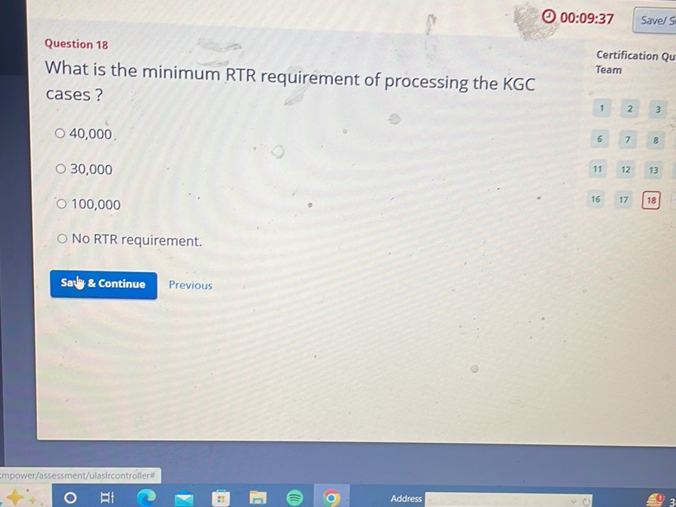 Question 18 What is the minimum RTR | StudyX