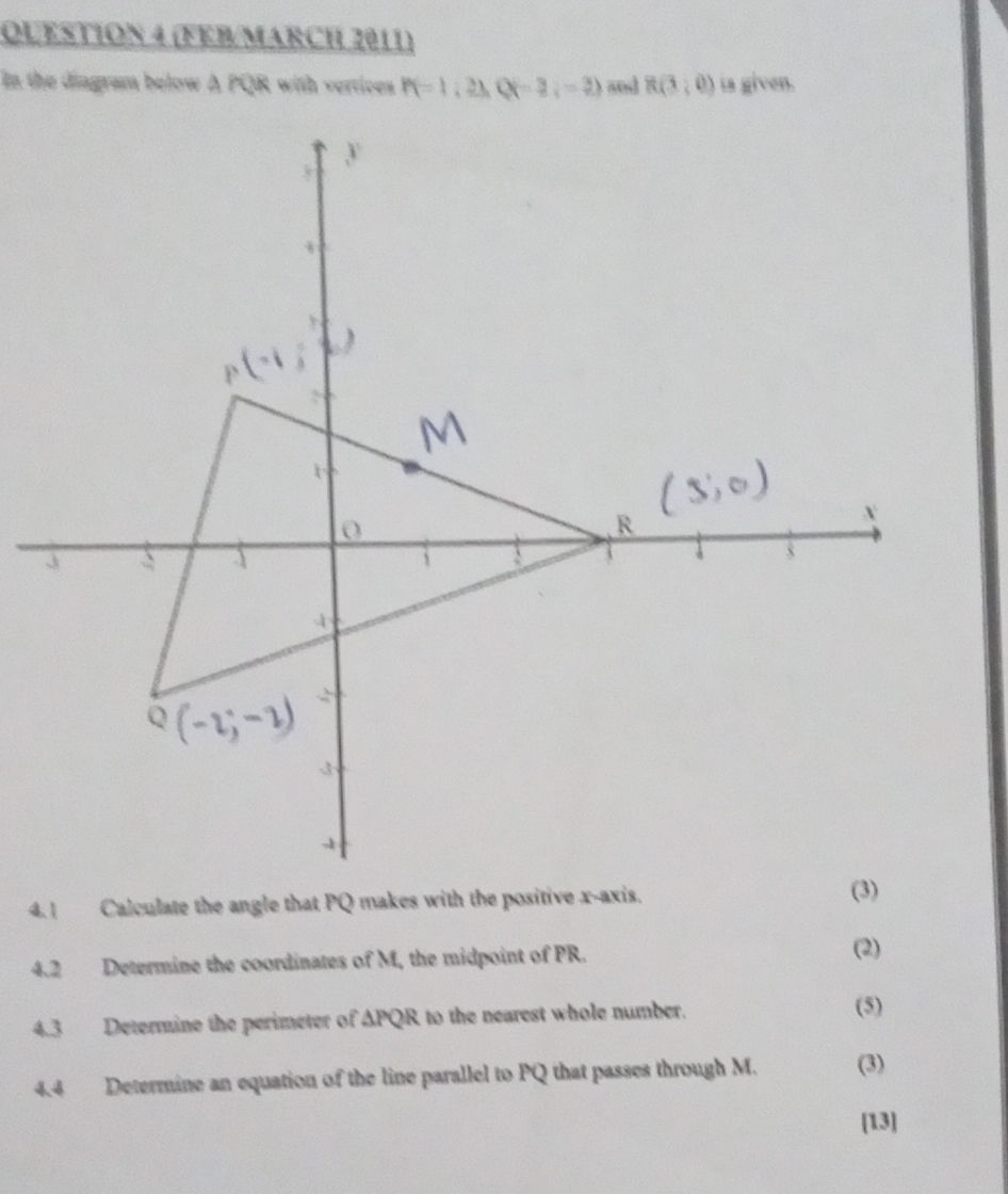 In the diagram below a $ PQR$ with vertices | StudyX