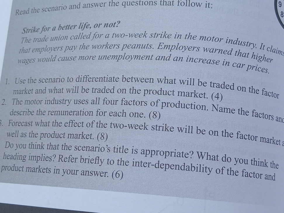 Read the scenario and answer the questions | StudyX