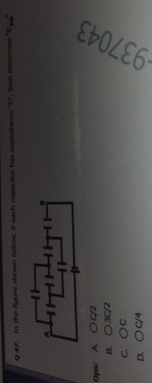 Q 47. In the figure shown below, if each | StudyX