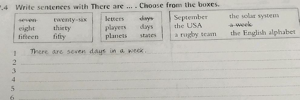 Write sentences with There are ... Choose | StudyX