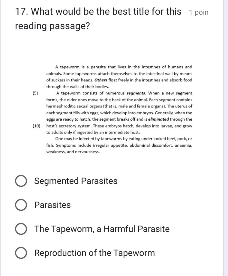 17. What would be the best title for this | StudyX