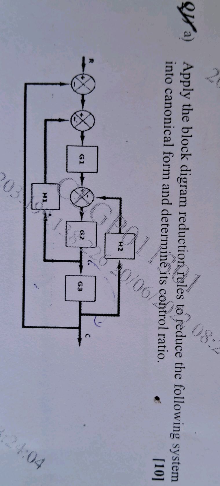 a) Apply the block digram reduction rules to | StudyX