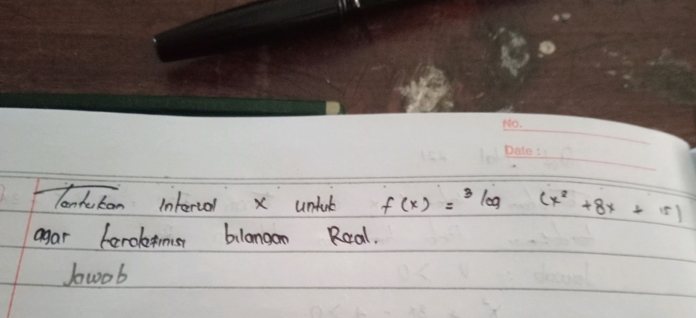 Tentukan interval $x$ untuk $f(x) = | StudyX