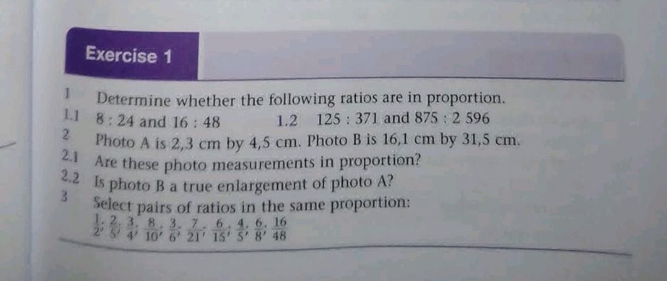 1 Determine whether the following ratios are | StudyX
