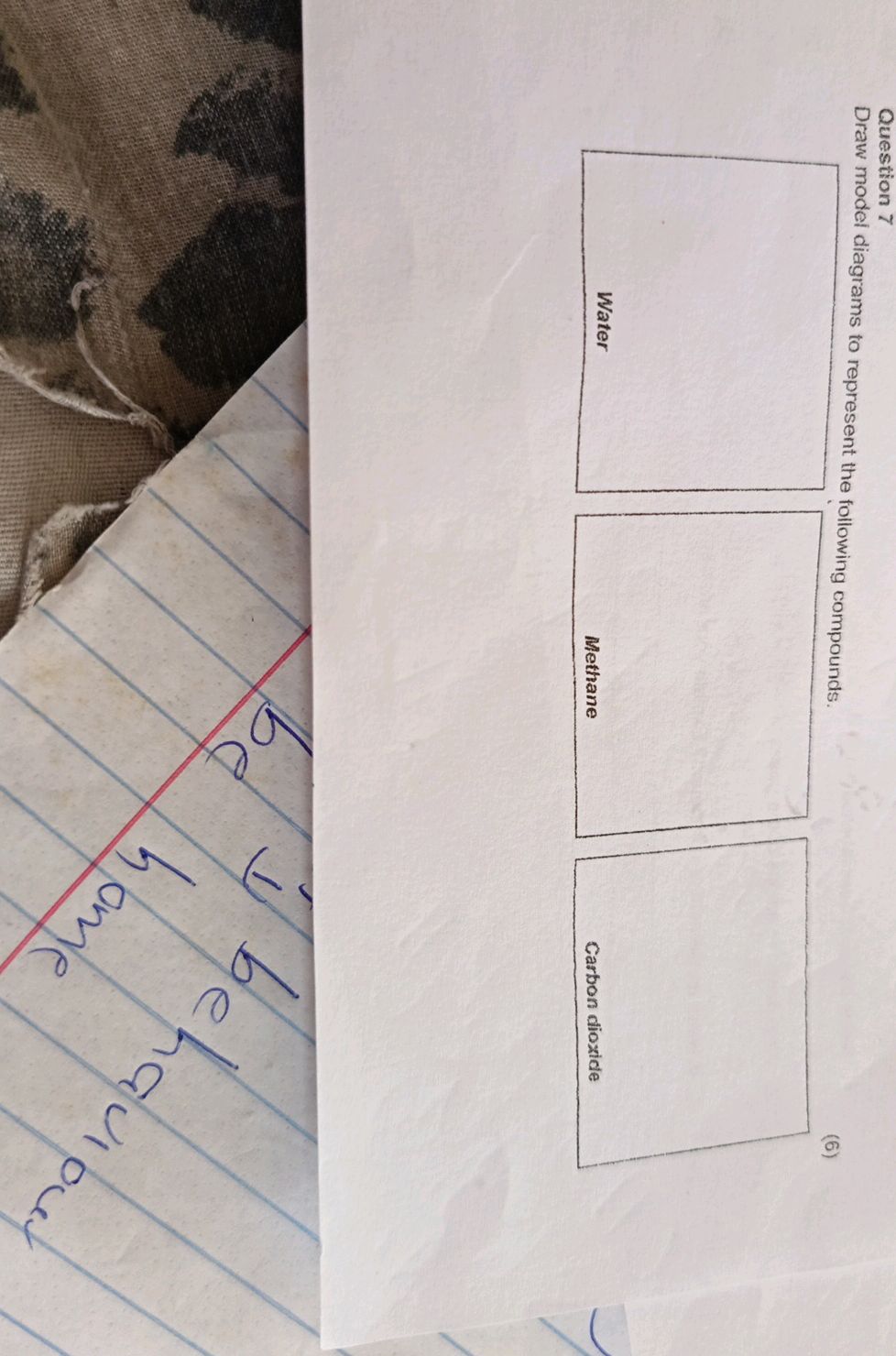 Question 7 Draw model diagrams to represent | StudyX