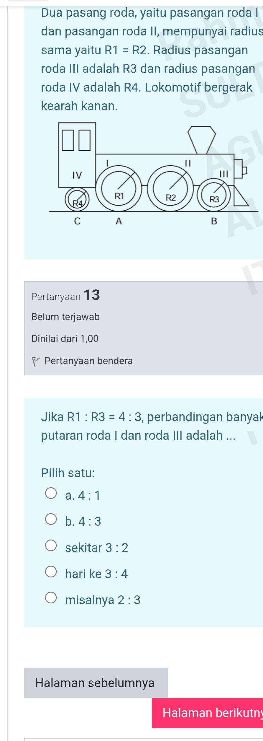 Jika R1 : R3 = 4 : 3, perbandingan banyak | StudyX