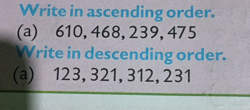 Write in ascending order. (a) 610, 468, 239, | StudyX