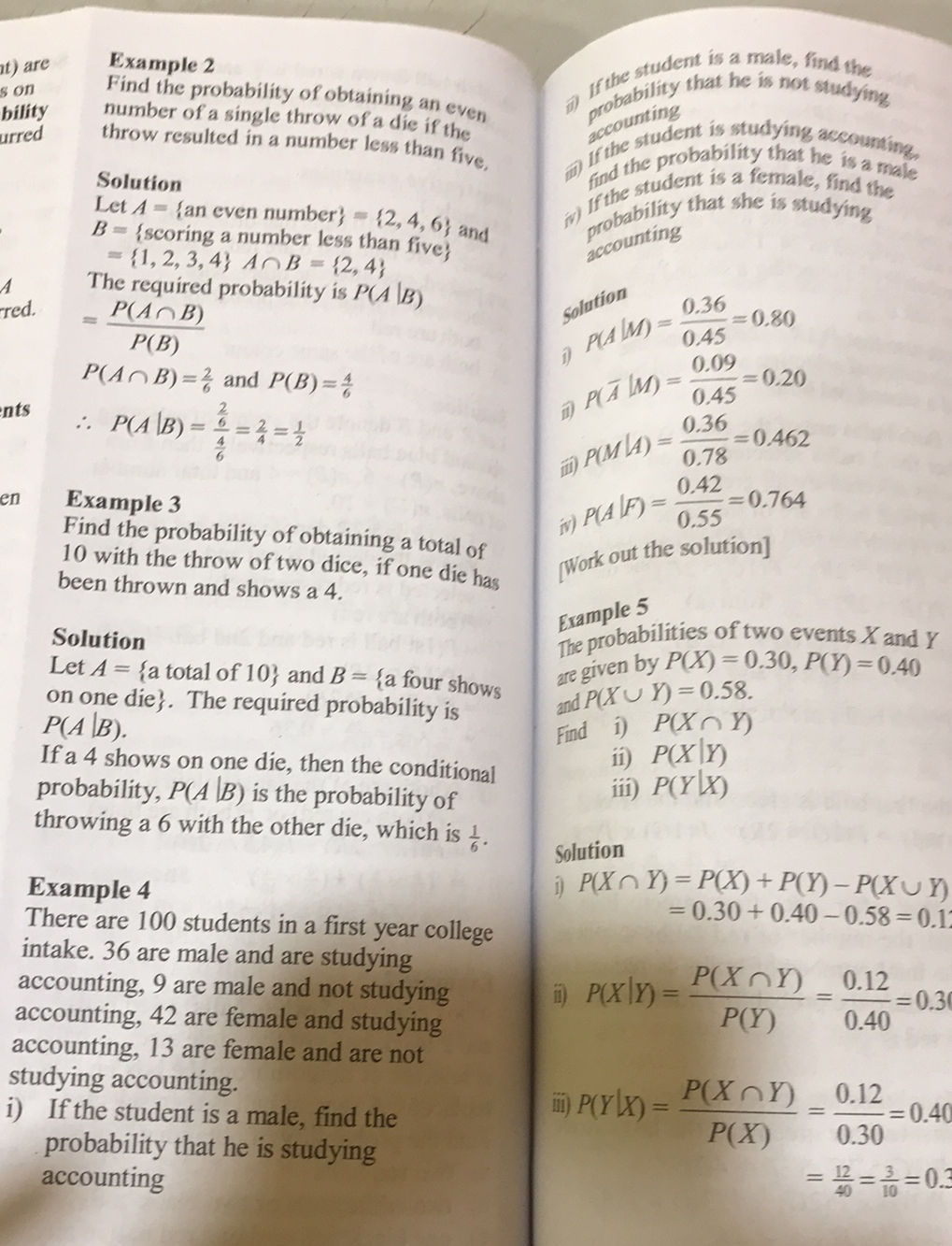 Example 2 Find the probability of obtaining | StudyX