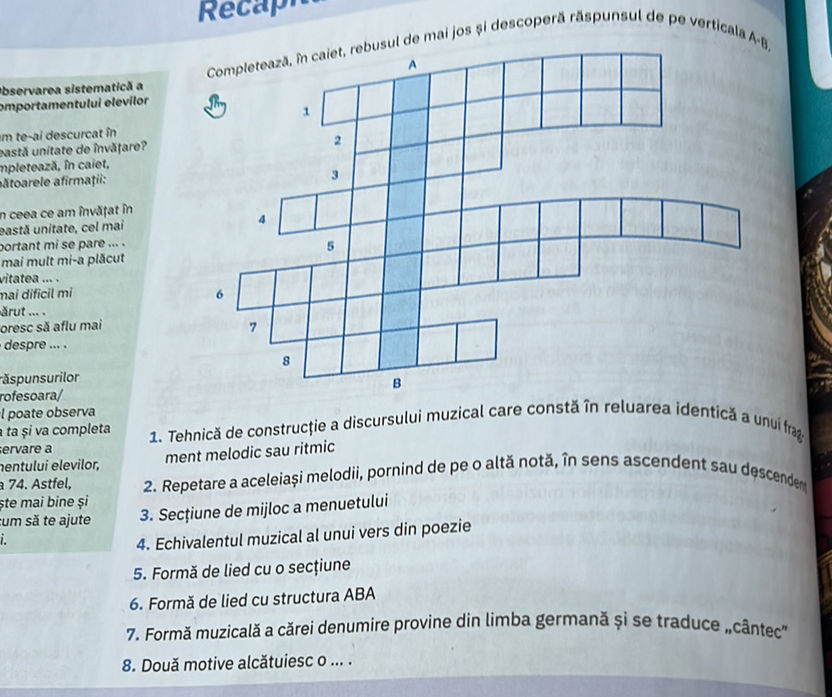 Completează, în caiet, rebusul de mai jos și | StudyX