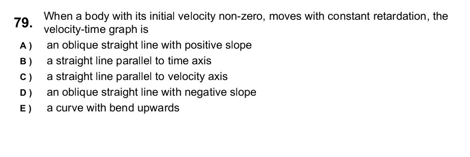 79. When a body with its initial velocity | StudyX