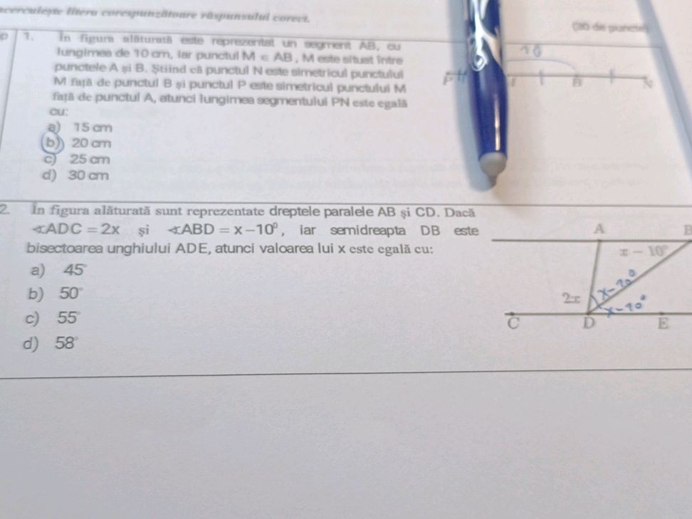 1. În figura alăturată este reprezentat un | StudyX