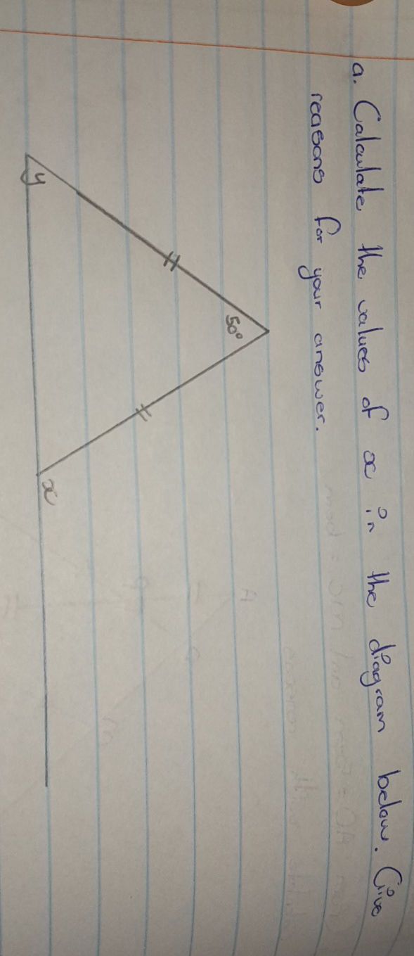 a. Calculate the values of x in the diagram | StudyX