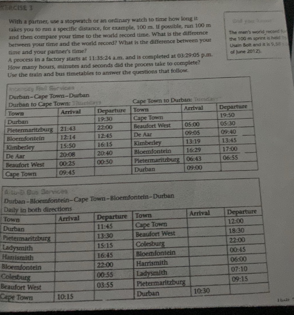 With a partner, use a stopwatch or an | StudyX