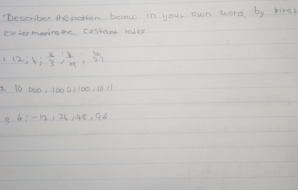 Describe the pattern below in your own word | StudyX