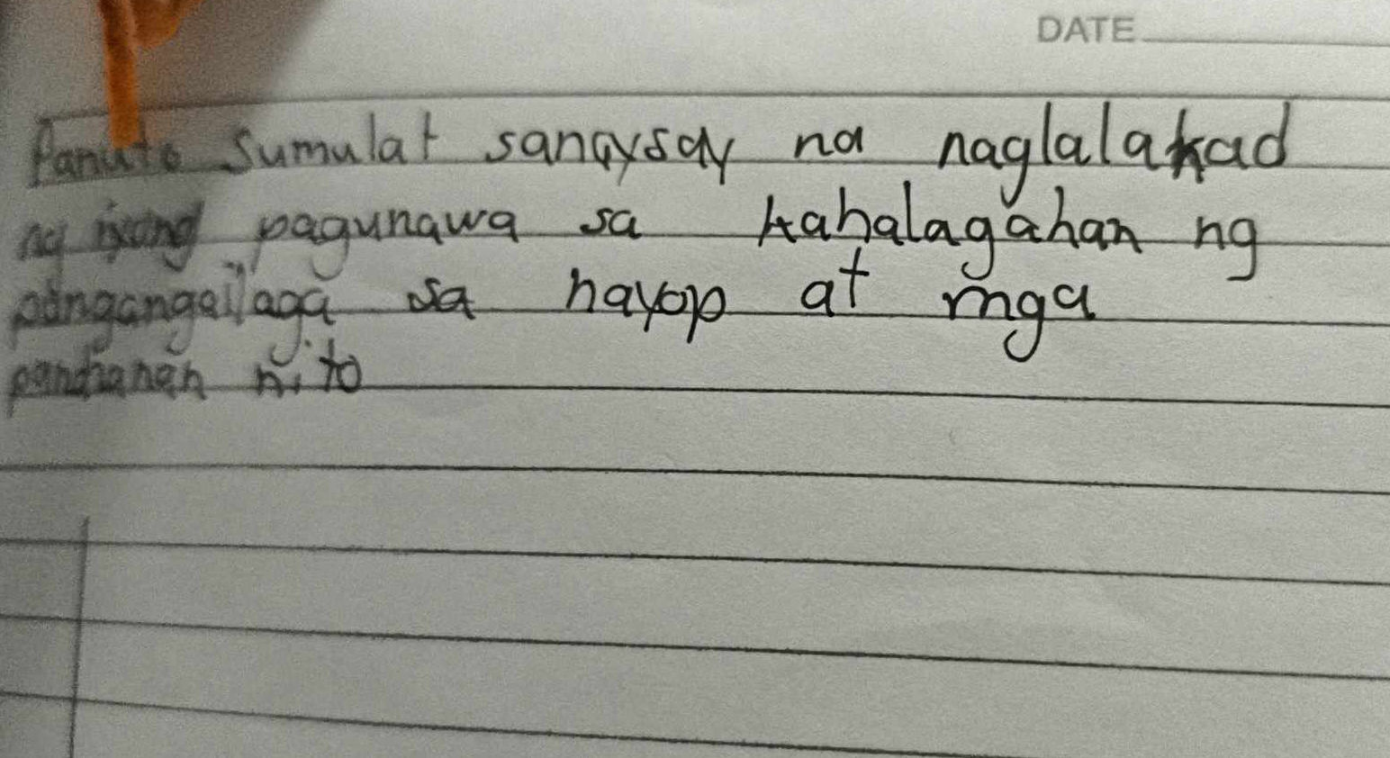 Panuto: Sumulat ng sanaysay na naglalakad ng | StudyX
