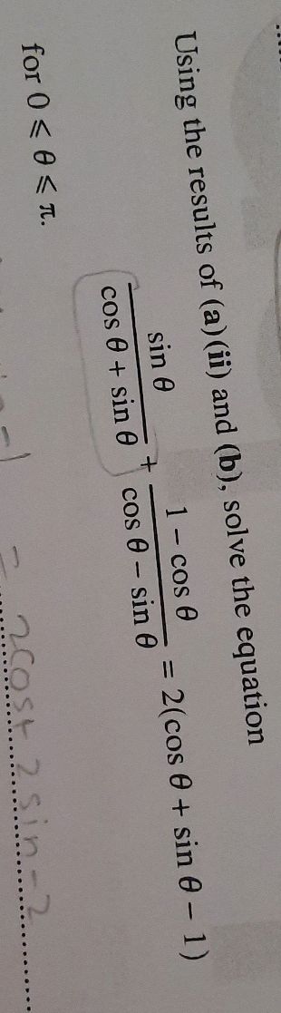 Using the results of (a)(ii) and (b), solve | StudyX