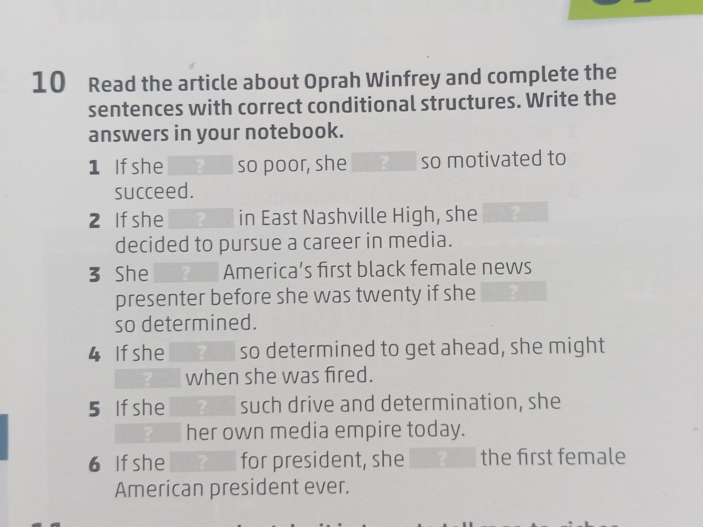 10 Read the article about Oprah Winfrey and | StudyX