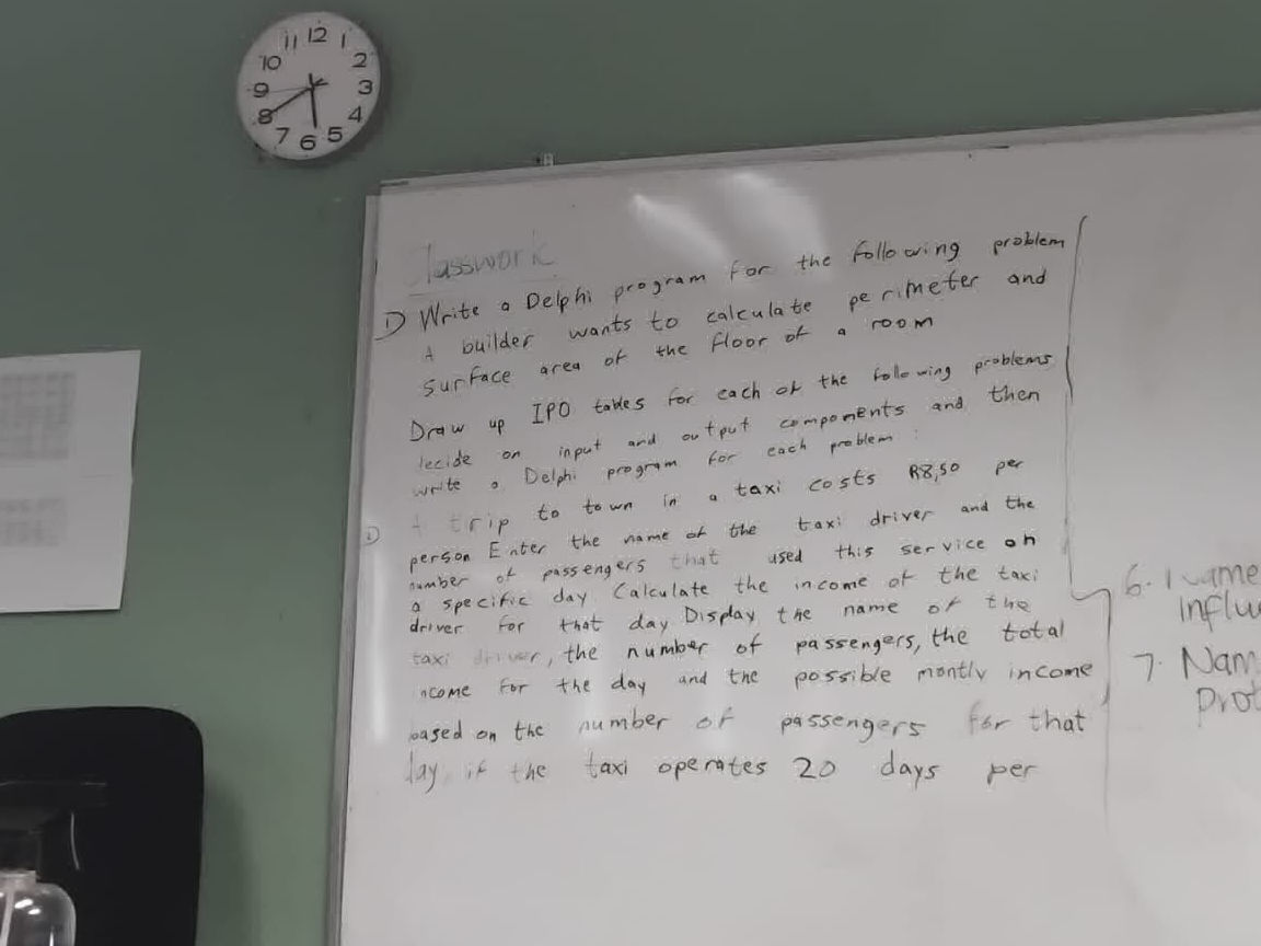 D Write a Delphi program for the following | StudyX