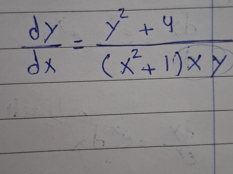 Solving Differential Equation: dy/dx = (y^2 | StudyX