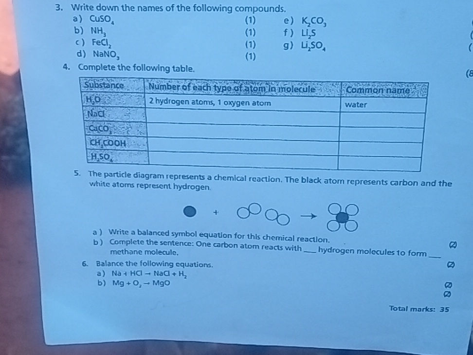 3. Write down the names of the following | StudyX
