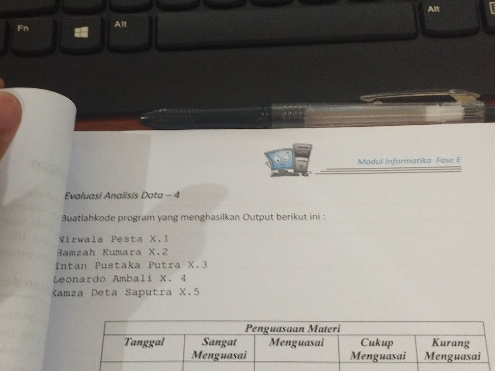 Buatlahkode program yang menghasilkan Output | StudyX