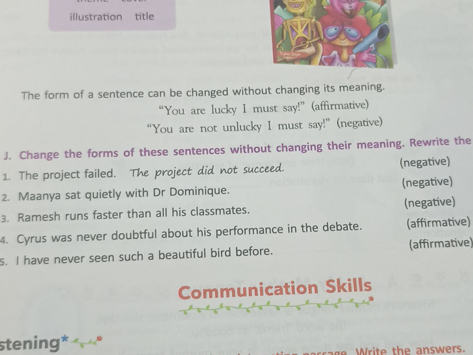 The form of a sentence can be changed | StudyX