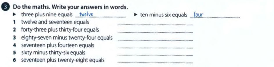 Do the maths. Write your answers in words. | StudyX