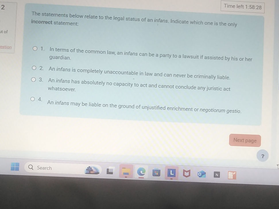 The statements below relate to the legal | StudyX