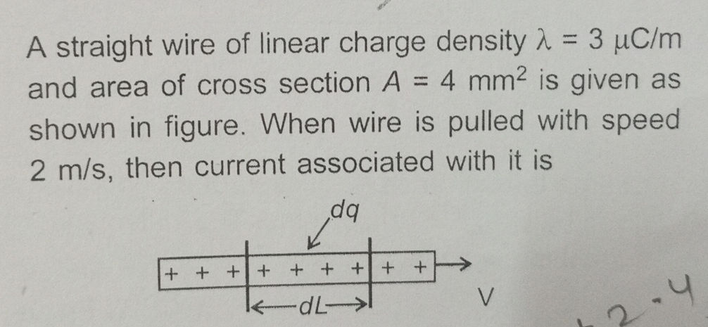 A straight wire of linear charge density $ | StudyX