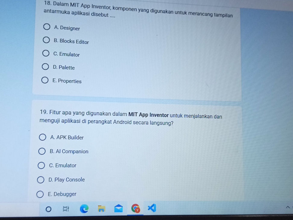 18. Dalam MIT App Inventor, komponen yang | StudyX
