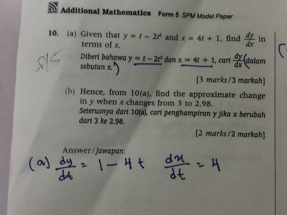 (a) Given that $y = t - 2t^2$ and $x = 4t + | StudyX