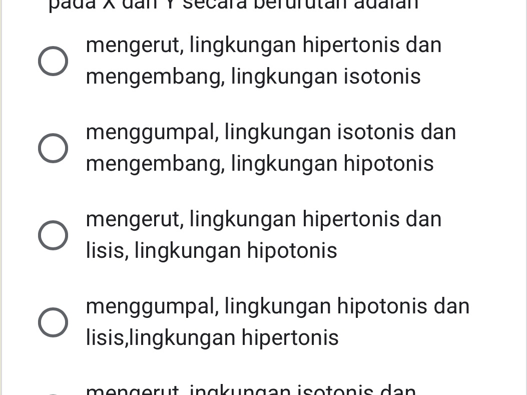 mengerut, lingkungan hipertonis dan | StudyX