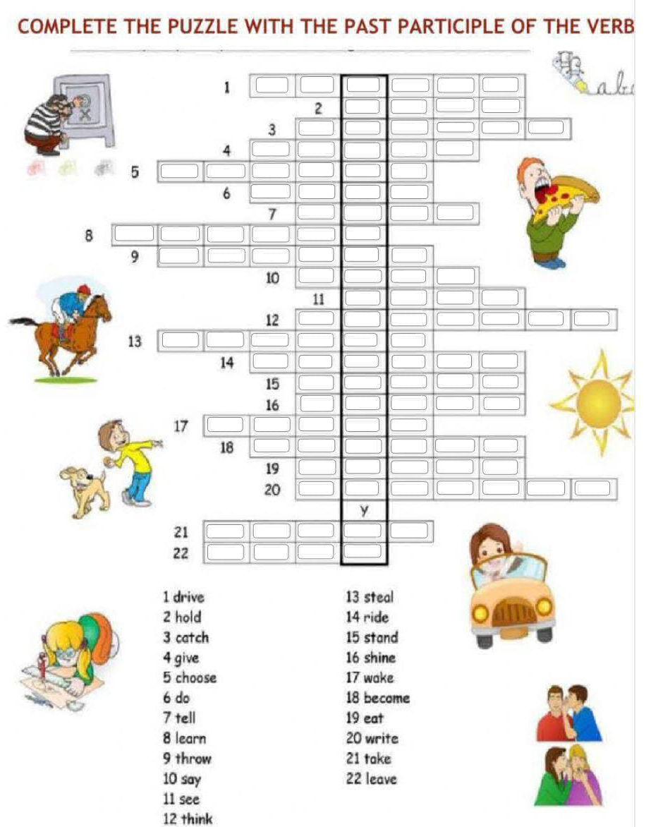 COMPLETE THE PUZZLE WITH THE PAST PARTICIPLE | StudyX