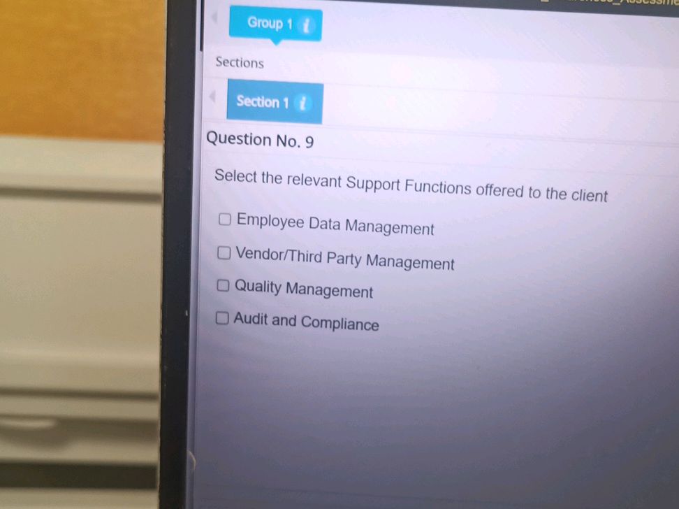 Question No. 9 Select the relevant Support | StudyX